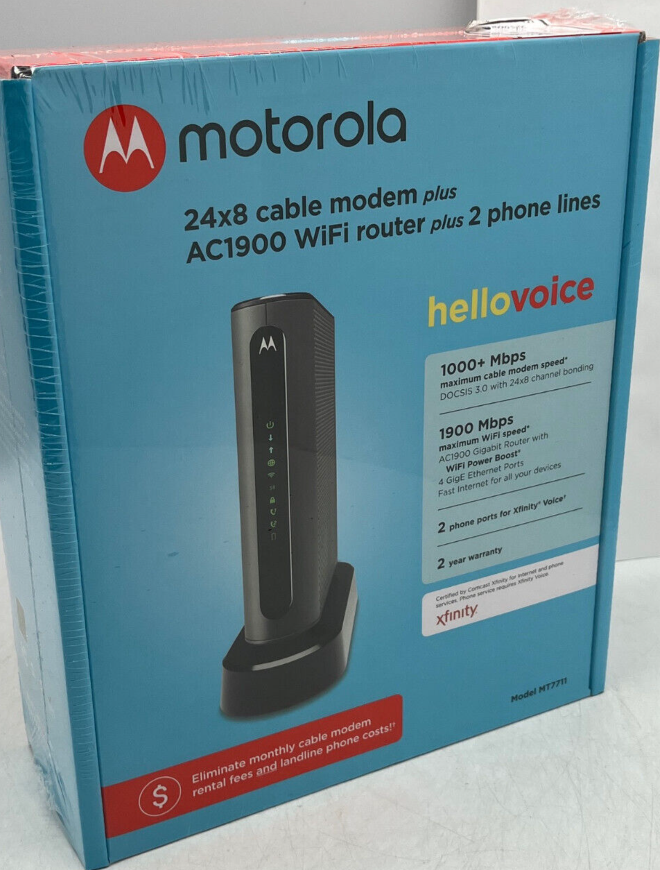 Motorola MT7711 Cable Modem and AC1900 Dual Band Wi-Fi Gigabit Router 2 ...