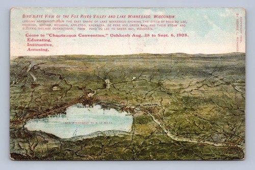 Fox River Valley & Lake Winnebago Antique Oshkosh Wisconsin Chautauqua ...