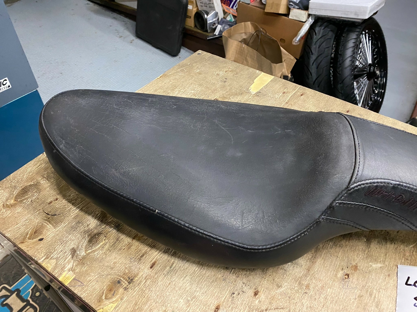Leather Badlander Seat Harley sportster ironhead Evo 1982-2003 Low ...