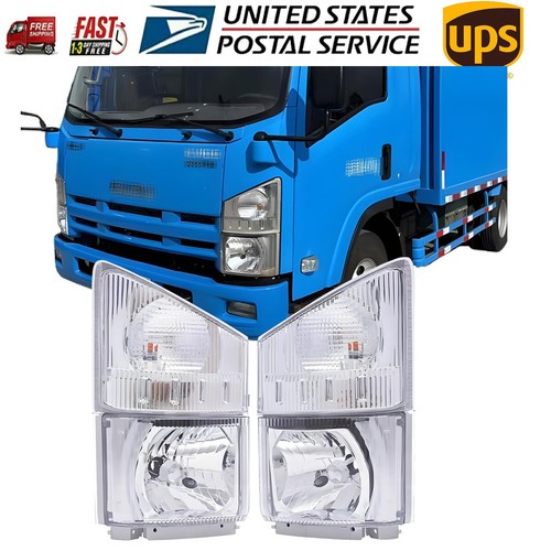 Fits 2008-2020 ISUZU NPR NPR-HD NQR NRR Headlights LEFT and RIGHT ...