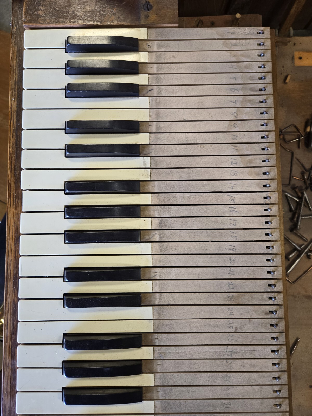 Estey organ Keys Antique Set Original Repair Project Craft Musician ...