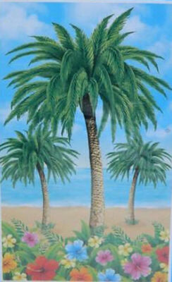 TROPICAL BEACH Scene Setter LUAU party wall or door poster decoration ...