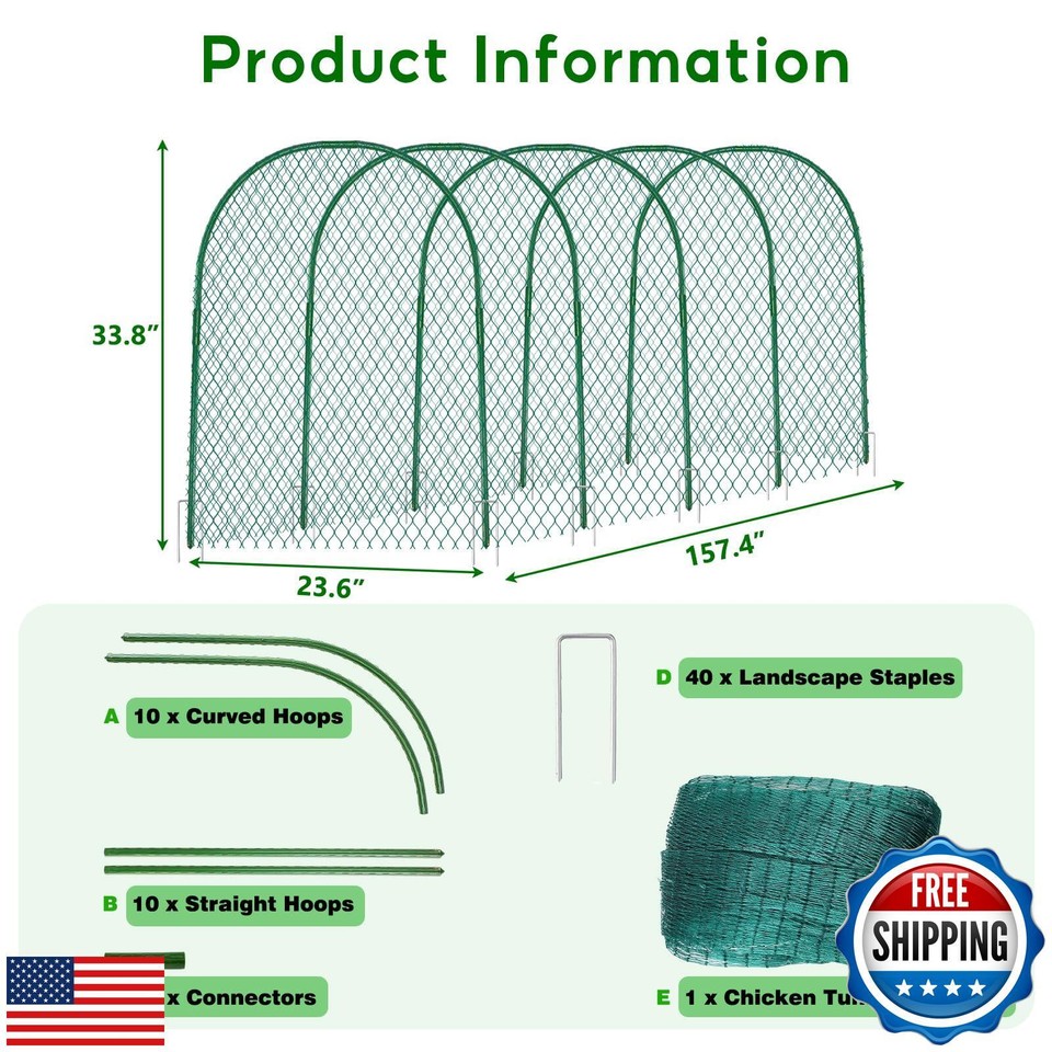 UNIFAMILY Chicken Tunnel, Chicken Coop Run, 157×31 Inches Outside ...