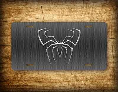 Silver Spider License Plate Spider Web Auto Tag | eBay
