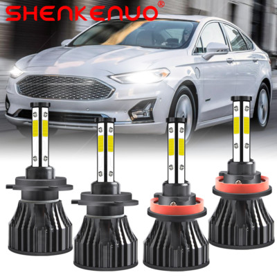For Ford Fusion 2006-2018 4x LED Headlight Bulbs H7 High Beam+H11 Low ...