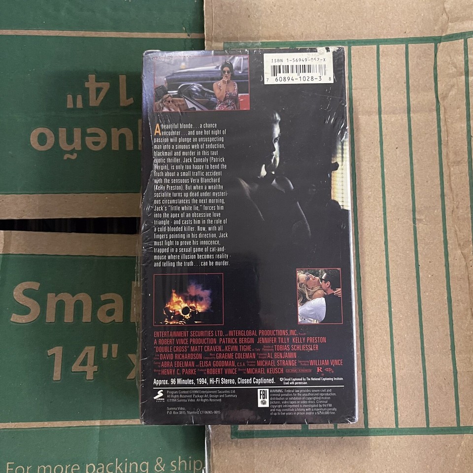 RARE Double Cross (VHS, 1994, SEALED) OOP Jennifer Tilly Kelly Preston ...