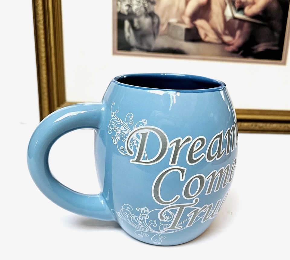 Walt Disney's Princess Cinderella Blue Coffee 18oz Oval Mug "Dreams ...