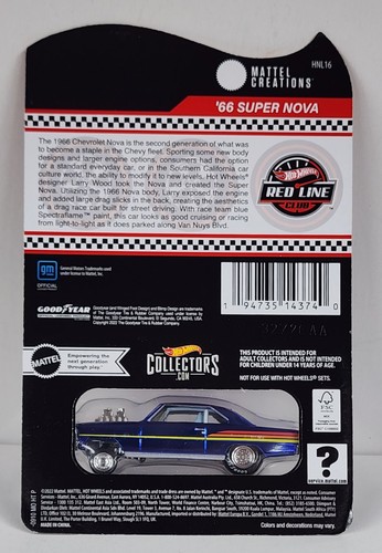 2023 Hot Wheels '66 Super Nova RLC Exclusive Red Line Club Hot Rod ...