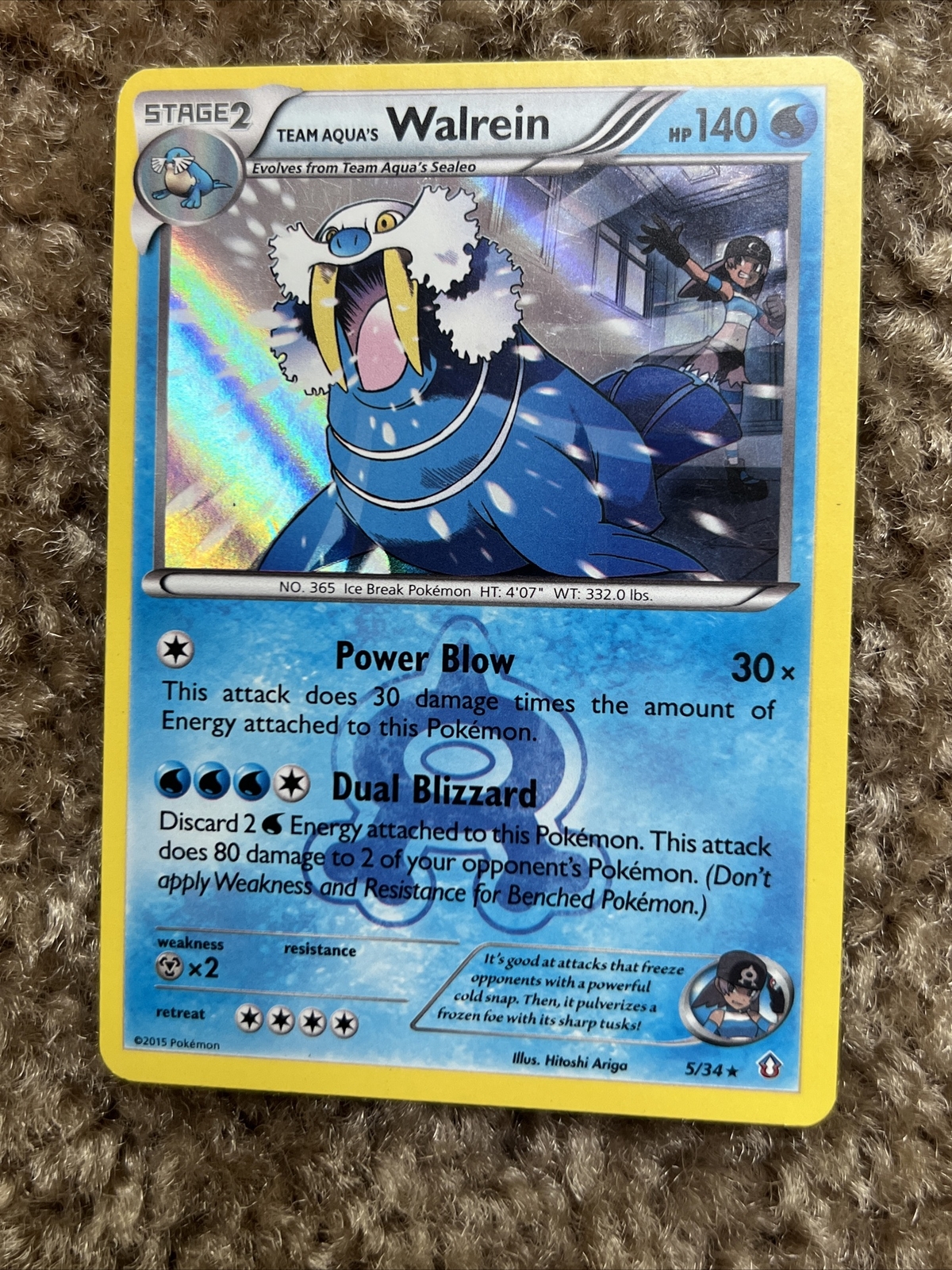 pokemon card Team Aqua’s Walrein 5/35 Holographic | eBay