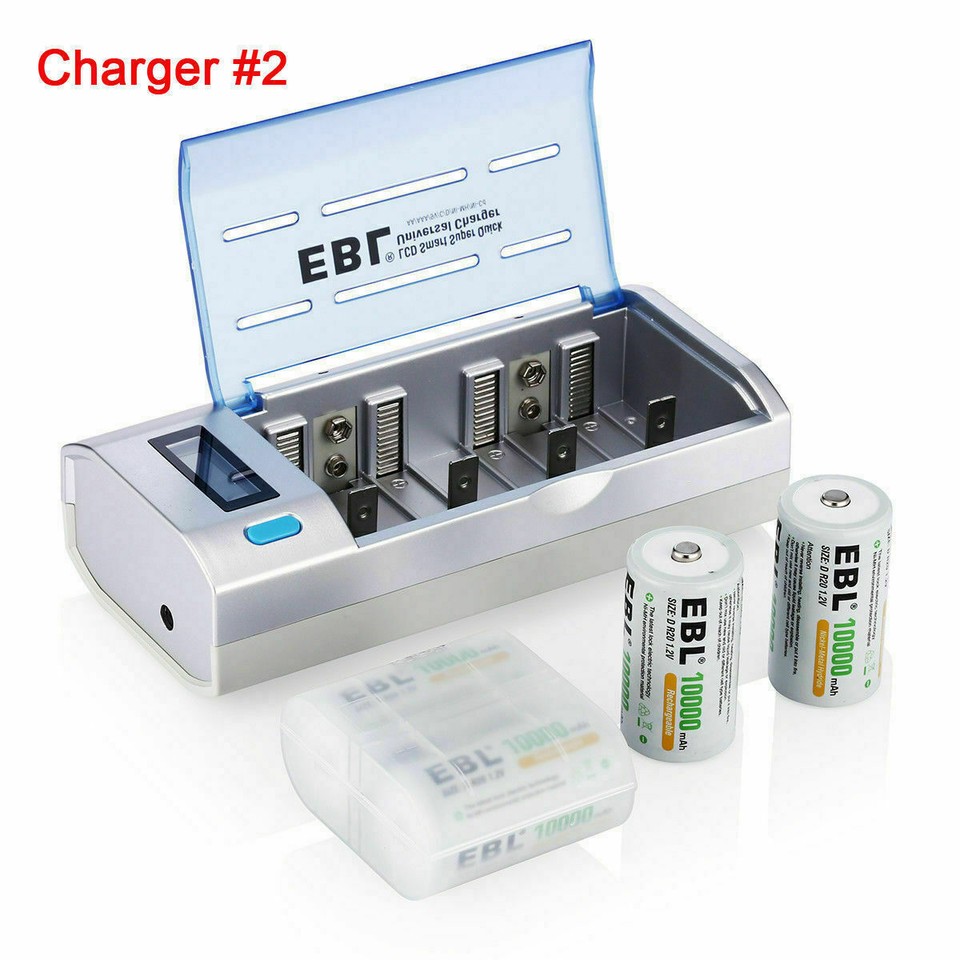 Lot EBL C D Size Cell Rechargeable Batteries AA AAA Battery , Optional ...