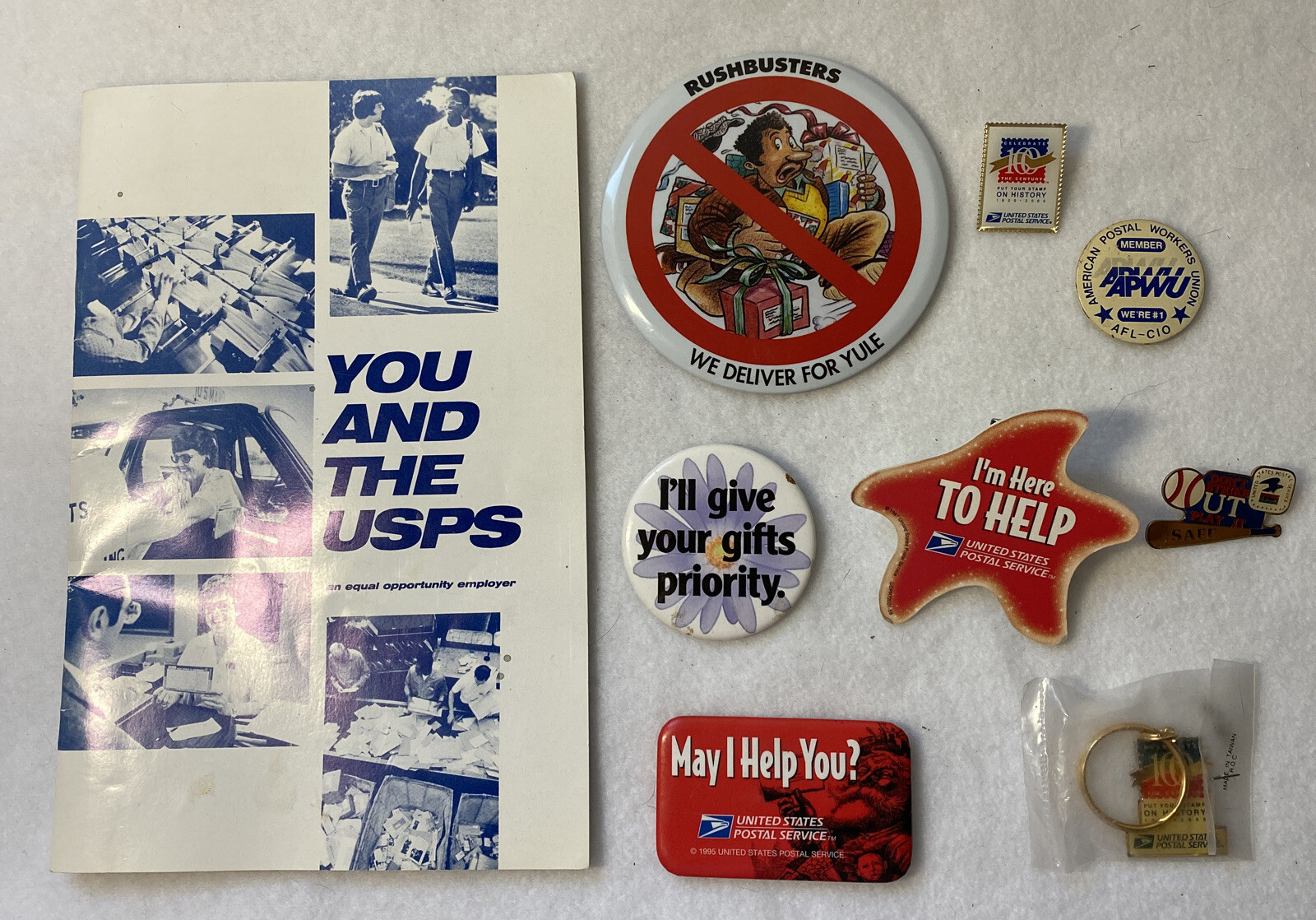 LOT OF VINTAGE USPS POSTAL SERVICE PINS KEYCHAINS BOOKLET ETC VGC | eBay