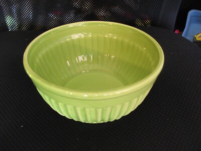VINTAGE POTTERY Vertical Ridges 7" BOWL Apple Green SO26 | eBay