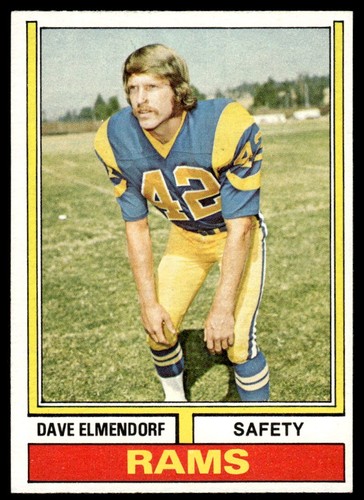 1974 Topps Dave Elmendorf Los Angeles Rams #370 | eBay