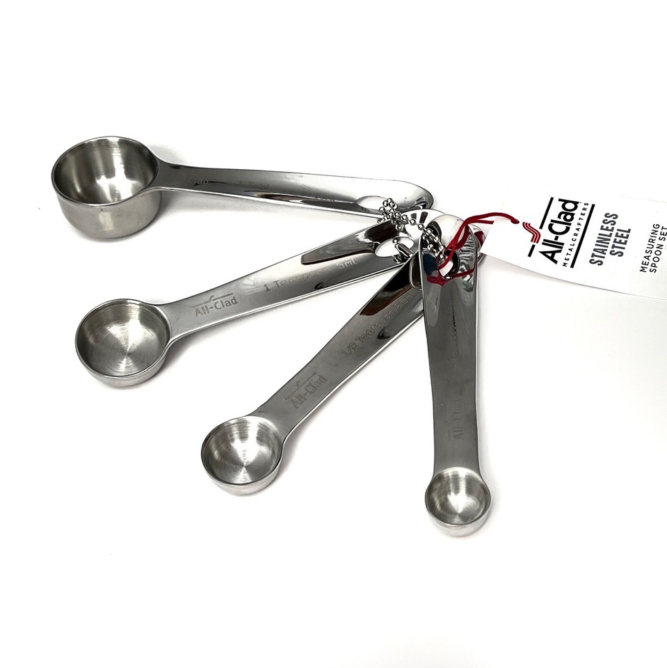 All-Clad Metalcrafters 4pc Set Stainless Steel Measuring Spoon Set USA ...