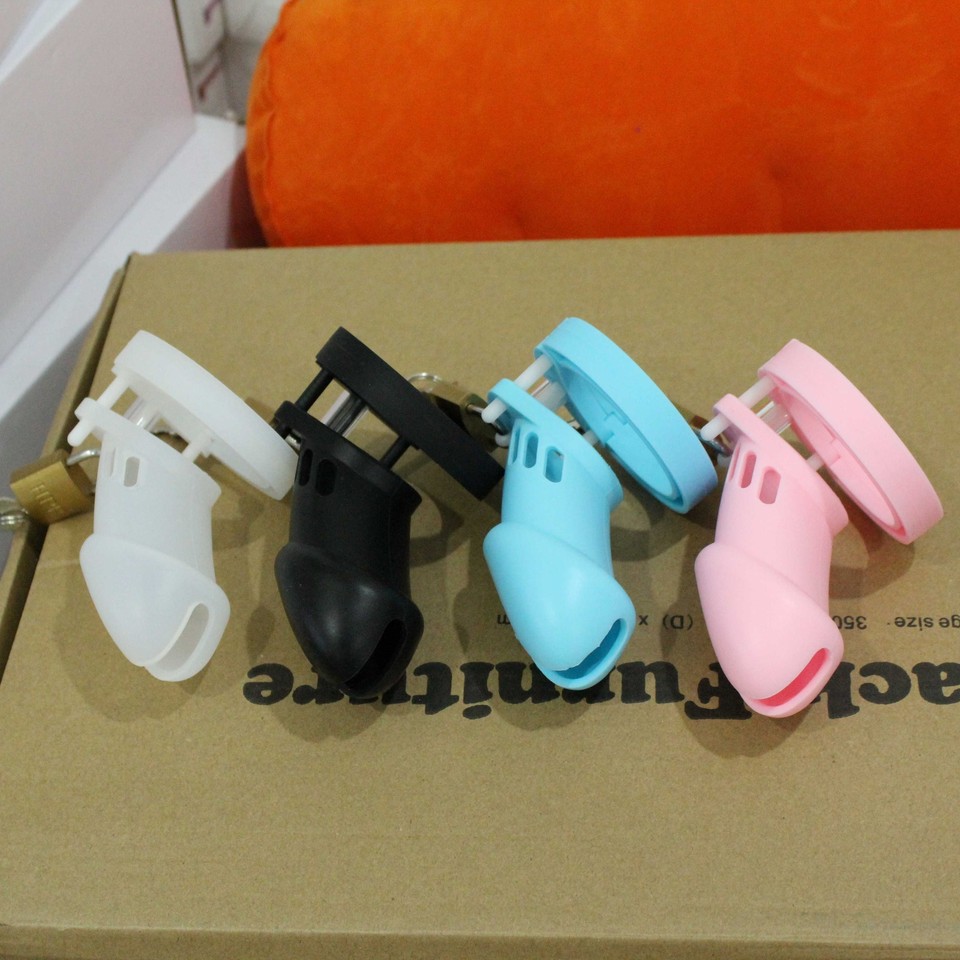 Soft Silicone Chastity Cage with 5 Rings Penis Device Lock Restraint ...