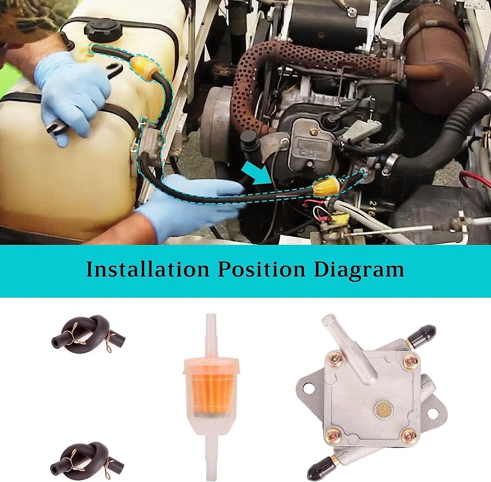 Golf Cart Fuel Pump Fuel Filter for EZGO TXT 4-Cycle GAS 295CC 350CC ...