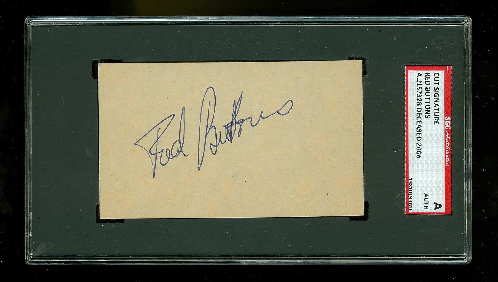 Red Buttons Actor Autographed cut card SGC Authentic Encased | eBay