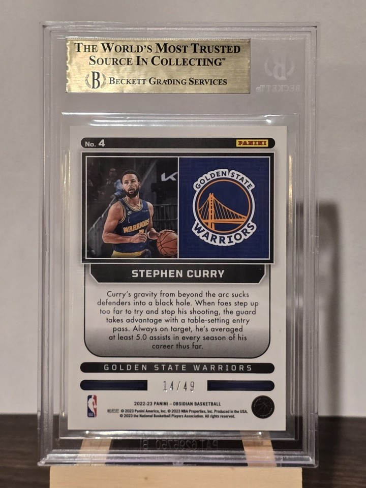 Panini Obsidian STEPH CURRY Supernova Purple Flood /49 BGS 9.5 Pop 1 ...