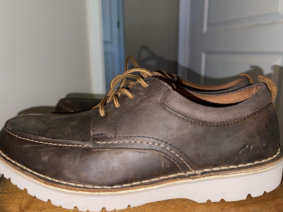 Clarks Men's Lace Up Eastridge Moc Shoes JL3 Leather Size US: 9.5 EU 42 ...