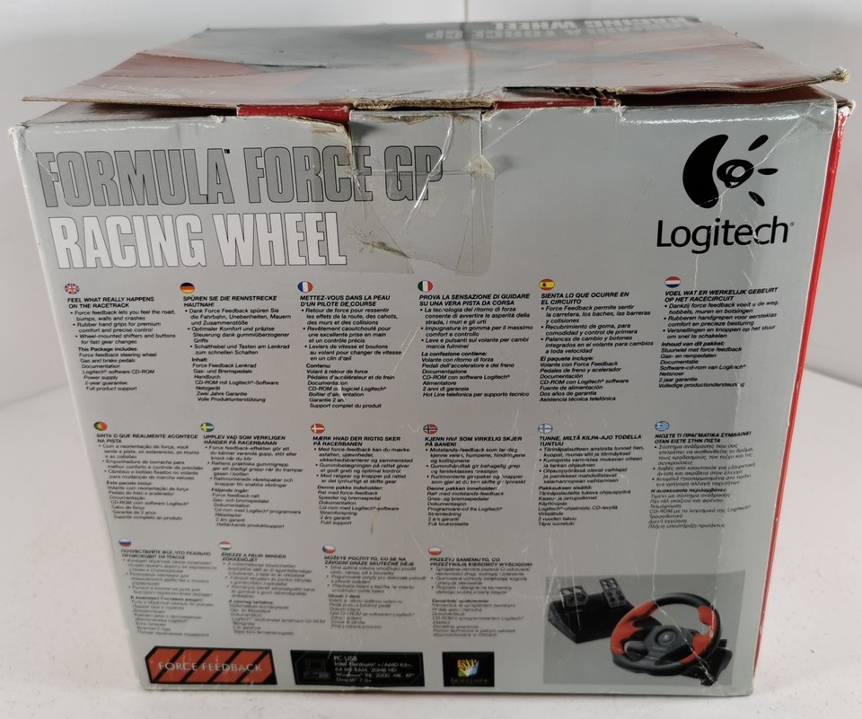 Logitech Wingman Formula Force GP Gaming Steering Wheel and Pedals for ...