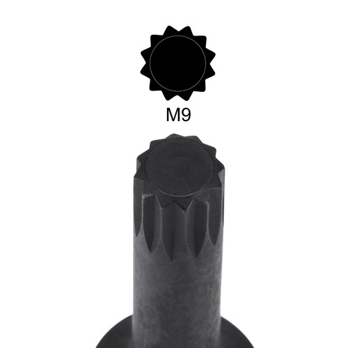 M9 Impact Spline Bit Socket, 3/8" Drive 60mm Length CR-MO Metric Sizes ...