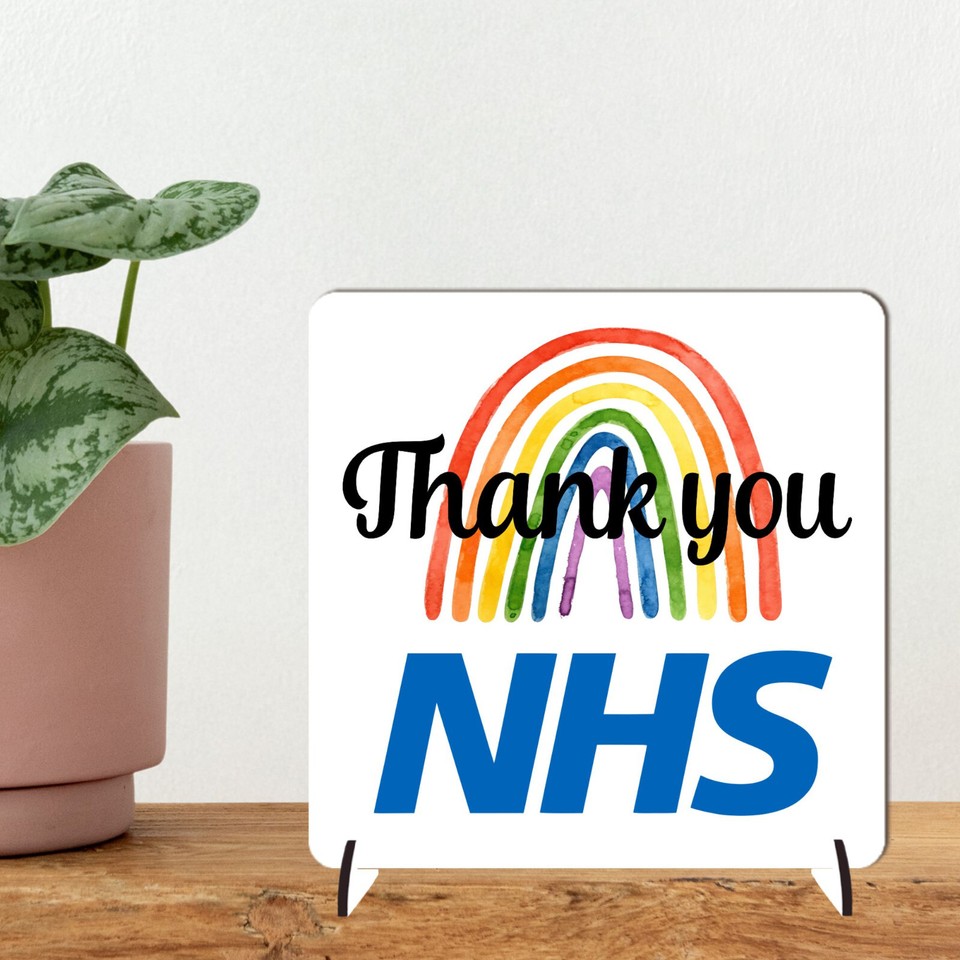 Thank You NHS Hospital Doctor Nurse Gift Clear Acrylic MDF Plaque Sign ...