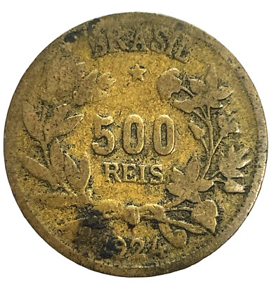 1924 Brazil 500 Reis Coin KM# 524 Lot C4-359 Southern Cross Abundance ...