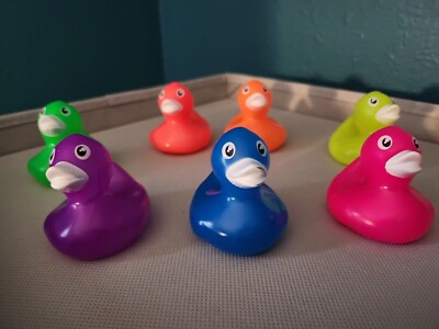 Rubber Flourescent/Neon Ducks 2" (#7) - Perfect for Duck, Duck, J33P ...