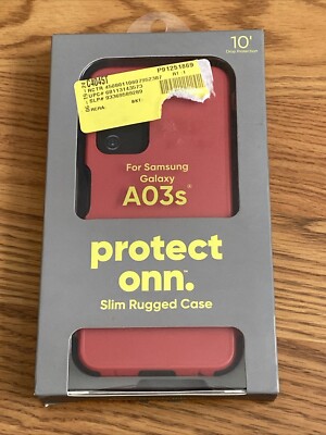 Protect onn Slim Rugged Phone Case for Samsung Galaxy A03s - Red | eBay