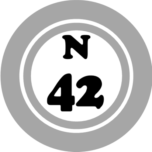 N 42 N42 Bingo Ball - 10 Pack Circle Stickers 3" x 3" - Hobby Number ...