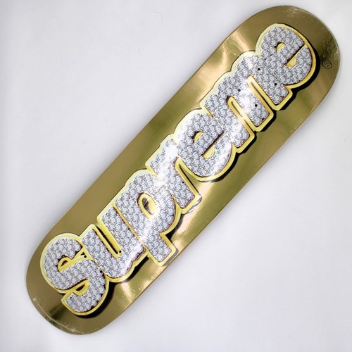 Supreme Bling Box Logo Gold Skate Deck Skateboard : SS22B15 *BRAND NEW ...