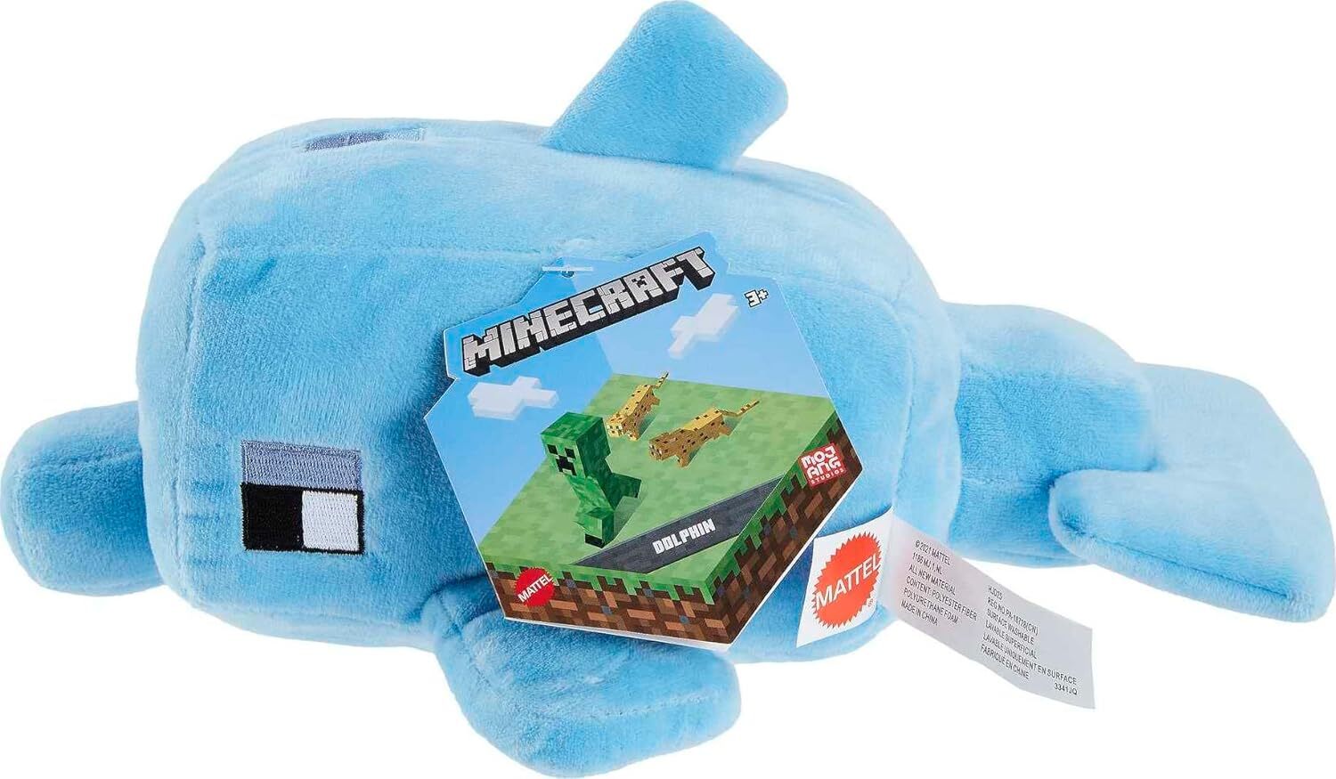 Minecraft Plush Character - Blue Dolphin Soft, Cuddly Squishy Approx ...