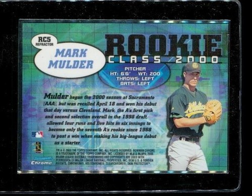 2000 TOPPS BOWMAN CHROME RC Refractor Baseball Card RC15 MARK MULDER ...