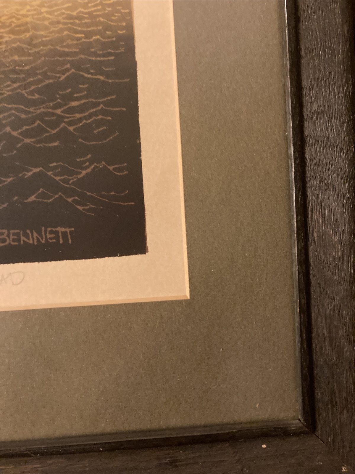 Elton Bennett Signed Vintage Original Art The Sea Road Artist’s Pencil ...