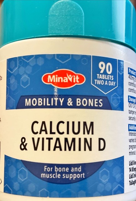 Calcium Tabs Plus Vitamin D Tablets 65 MinaVit Pills Strong Bones ...