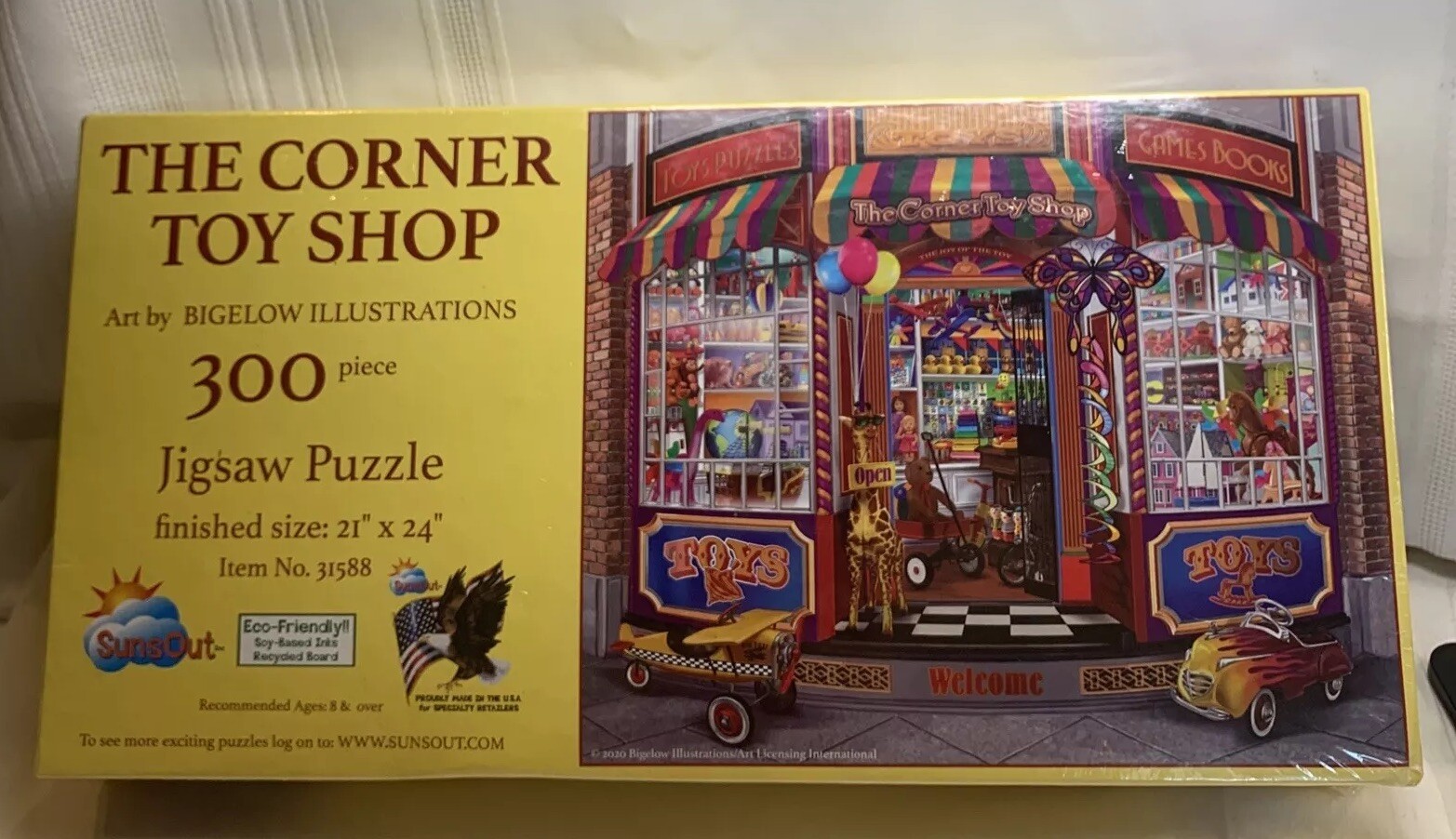 300PC LG FORMAT SUNSOUT Jigsaw Puzzle THE CORNER TOY SHOP--SEALED | eBay