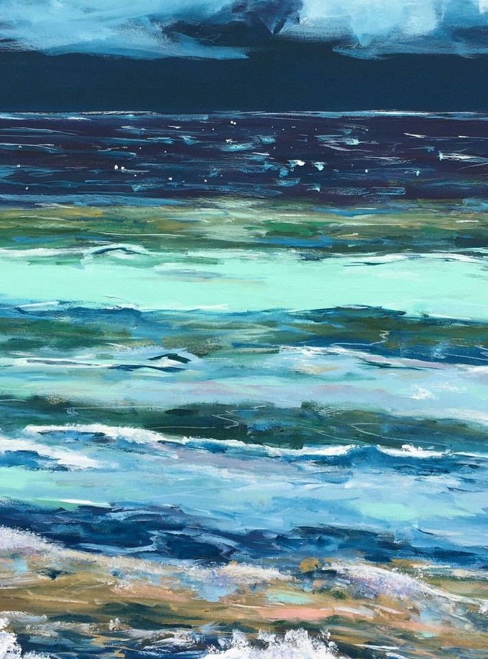 BEACH Ocean Sea Original Art PAINTING Dan Byl Modern Contemporary Large ...