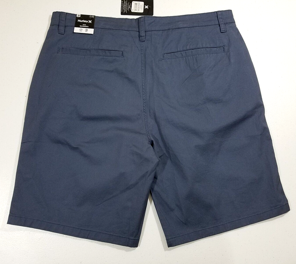NWT Hurley Men's Cotton Walk Shorts 20" Length Sits AT The Knee Blue ...