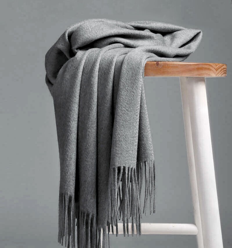 Organic Club Camel Wool Throw Blanket Natural Warm Soft Fringed 50x70 ...