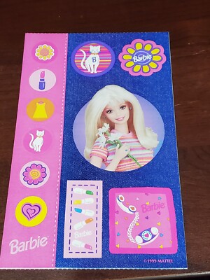 Sandylion vintage Barbie 1999 Make-up Fun Mattel sticker sheet maxi ...