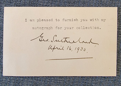 U.S. Supreme Court Justice George Sutherland Autograph Signed Index ...