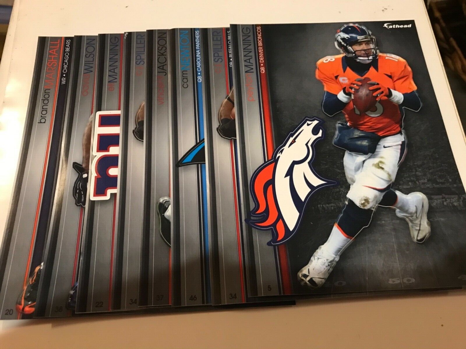 8 2013 fathead tradeables nfl football 5 x 7 Lot Manning Newton ...