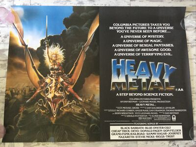 Rare HEAVY METAL Film Quad Poster Original 40” X 30” Black Sabbath DEVO ...