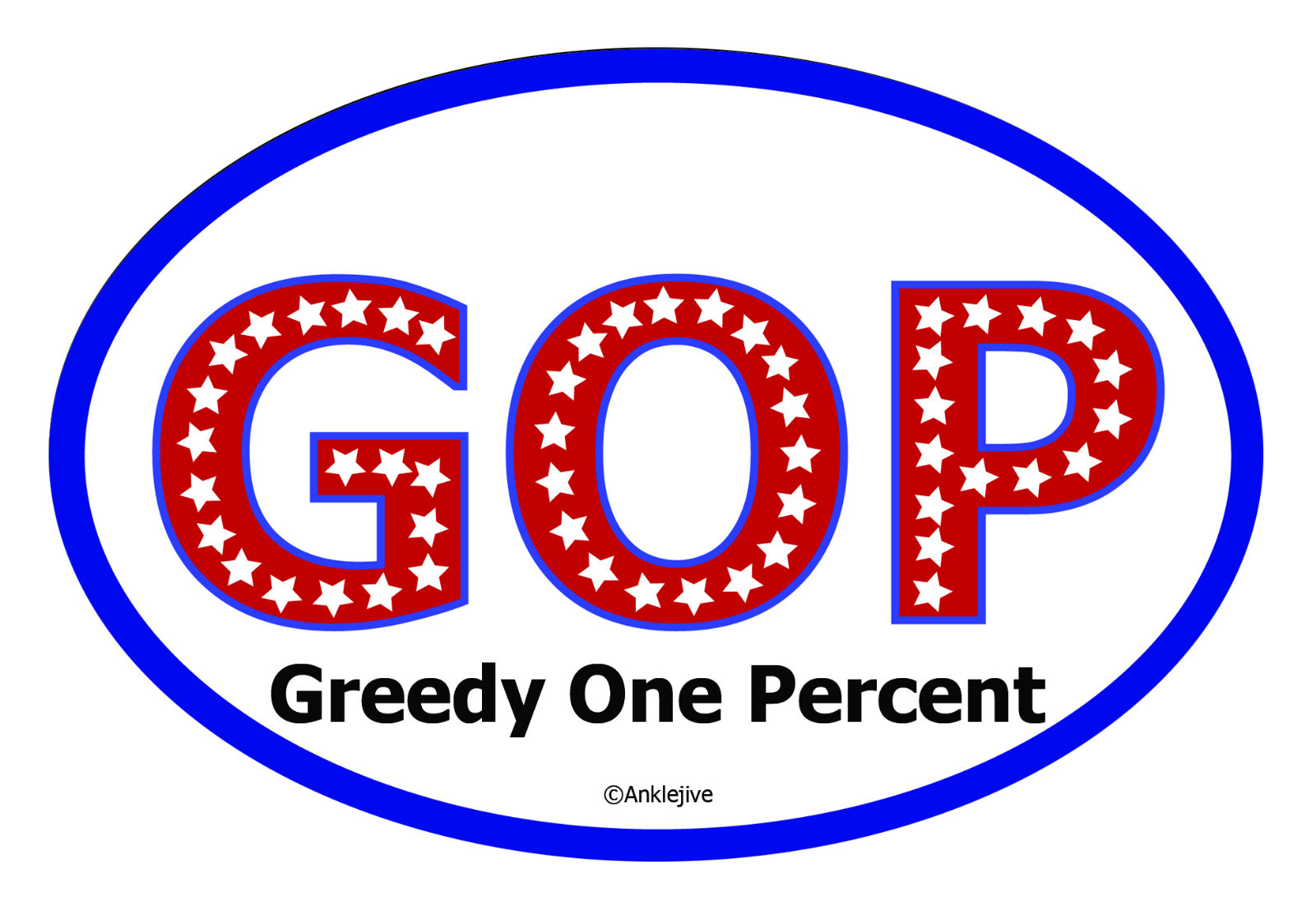 GOP - Greedy One Percent - Liberal Progressive Laptop/Window/Bumper ...