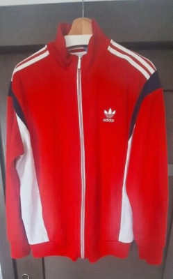 Adidas Originals Mens Jacket Red Track Top Trefoil Logo Retro Size XL ...