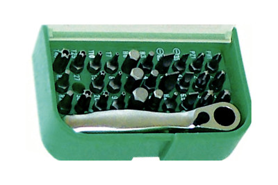 31 Piece 1/4" Hex Power Bit Set With Ratchet T&E Tools TX048 | eBay