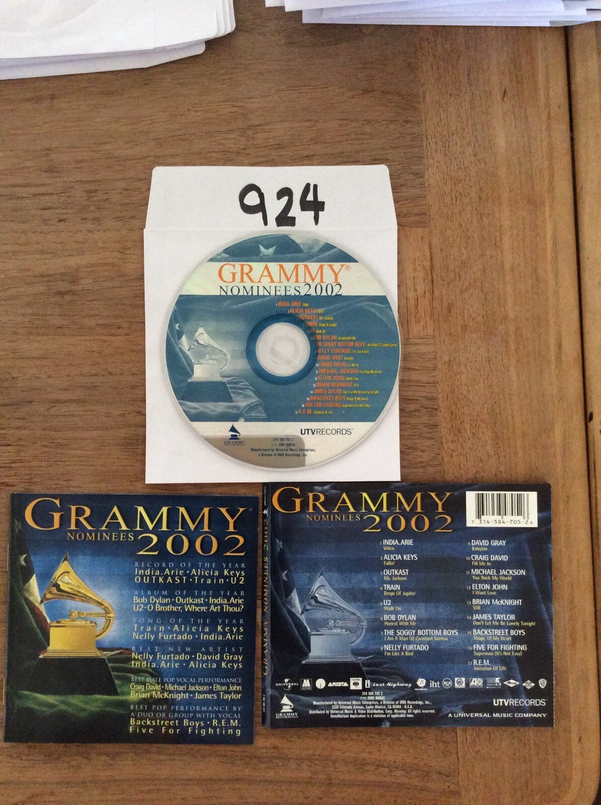 Grammy Nominees 2002- CD Disc and Artwork ONLY No Case No Tracking #924 ...