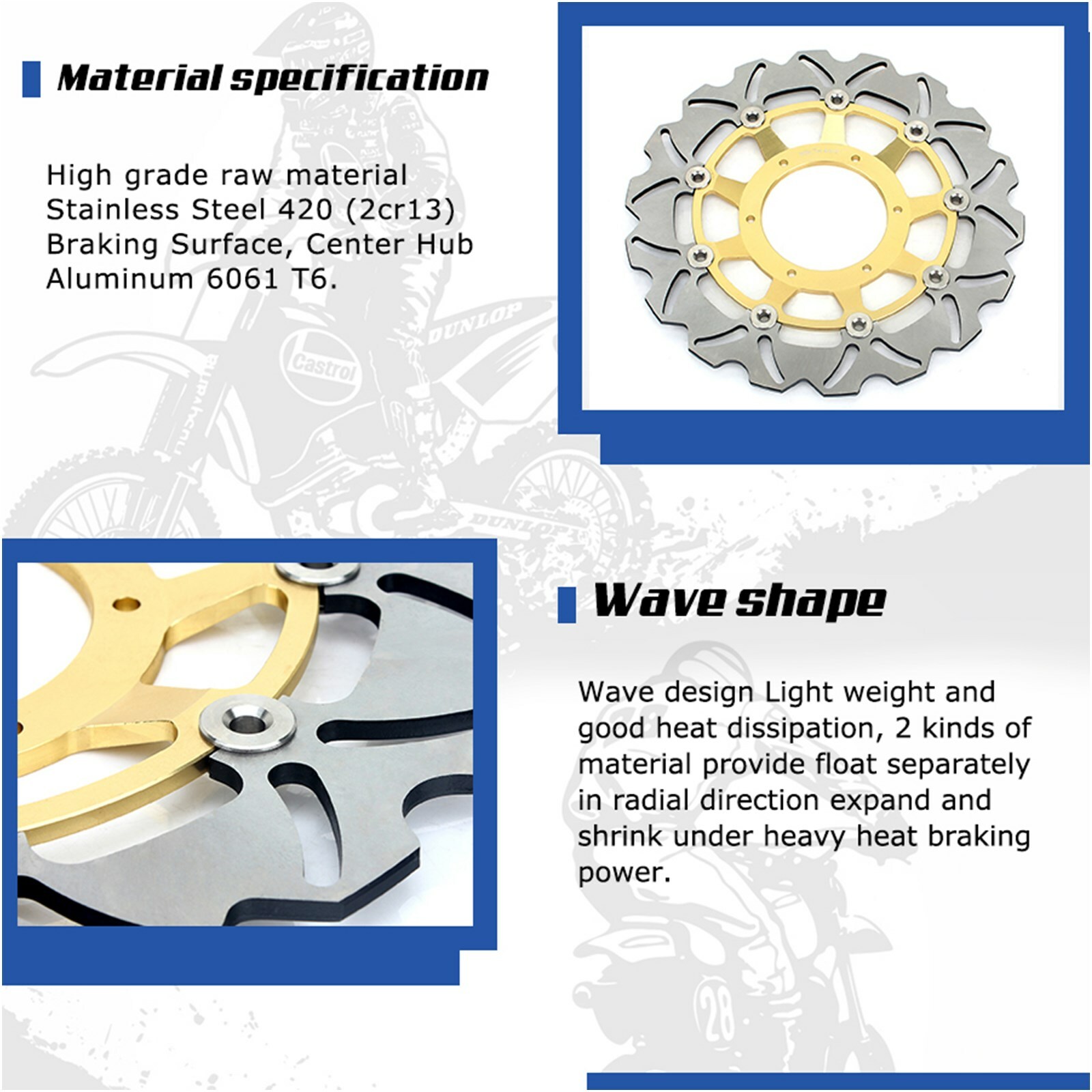 For Suzuki Front Rear Brake Rotors Discs Hayabusa GSX 1300 R GSX1300R ...