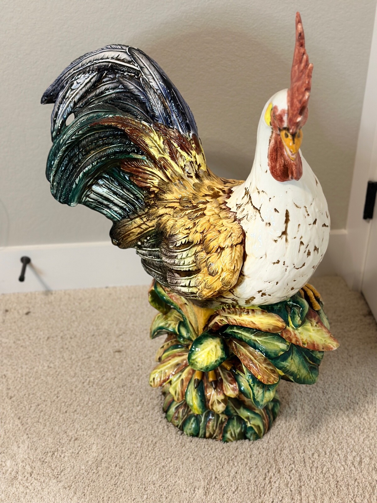 *RARE* Vintage Rooster from INTRADA ITALY Italian Ceramic Large ART one ...