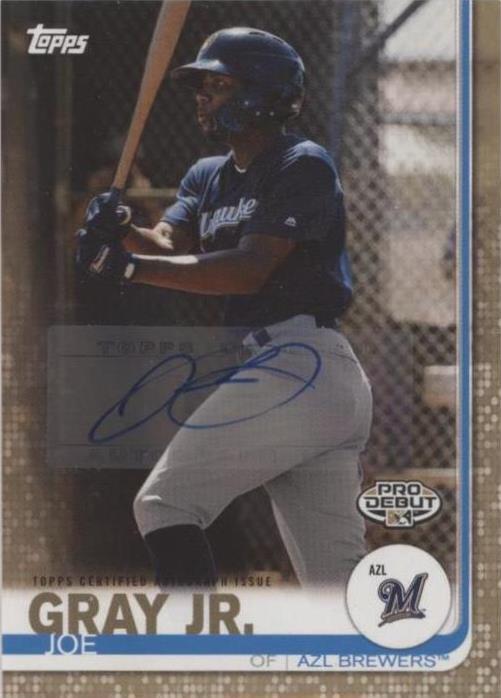 2019 Topps Pro Debut - Joe Gray Jr. #140 Gold Autographs /50 (AU, RC ...